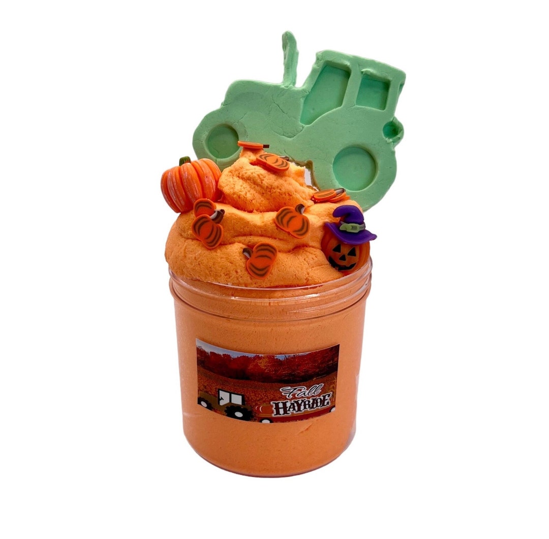 Fall Hayride Cloud Dough Orange Slime DIY Clay Tractor Pumpkin ...