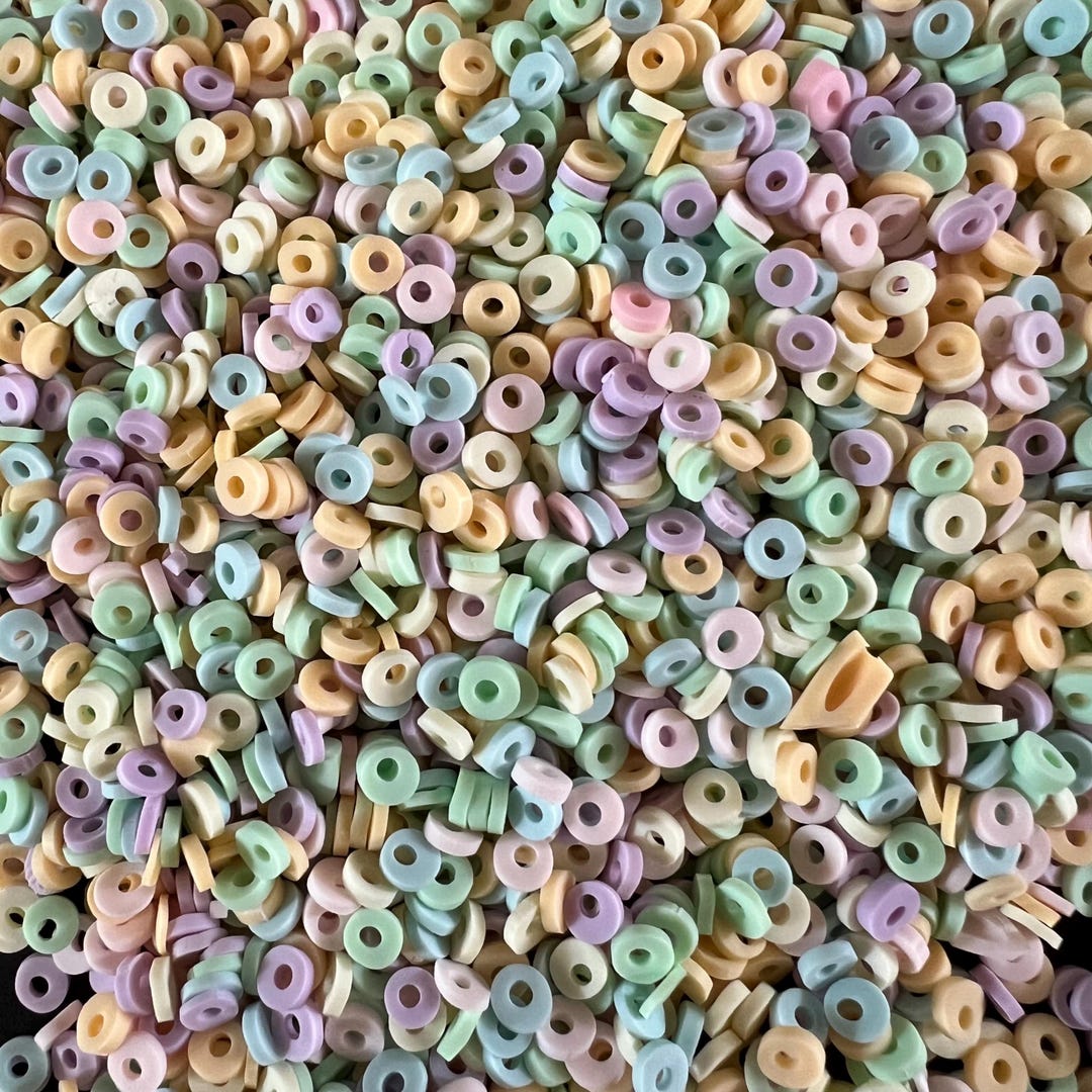 100 Grams Pastel Fake Fimo Rings Cheerios Slices Slime Polymer ...