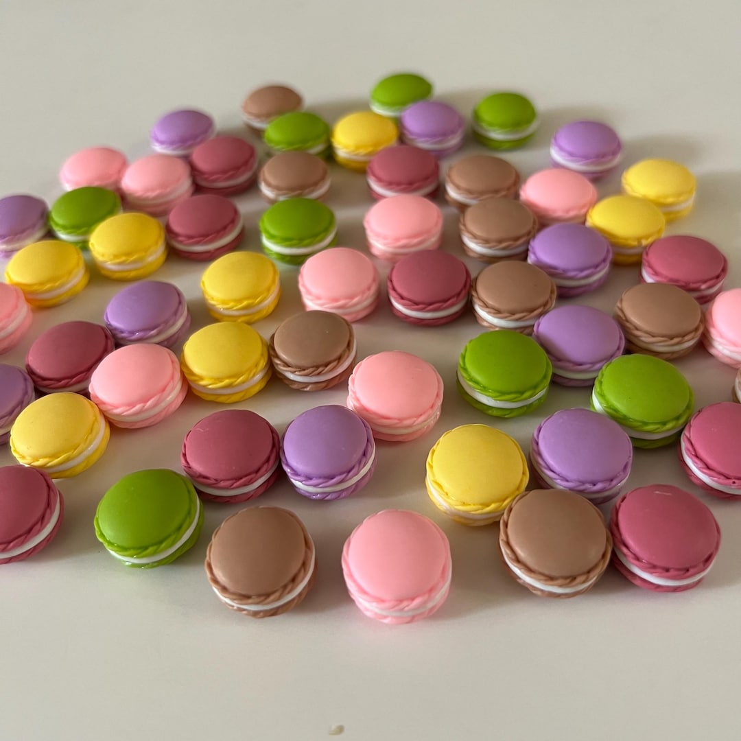 10 Pcs Mini Macaroon Macaron Fake Faux Dessert Resin Charms Slime ...