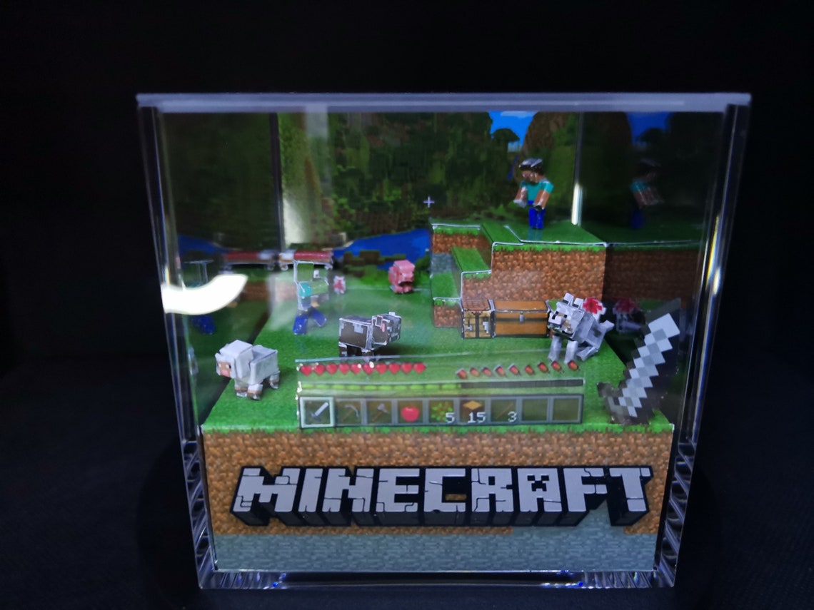 Minecraft Diorama Cube Printed-hardcopy photo - Etsy