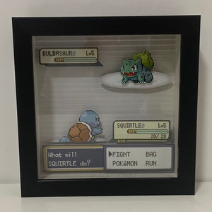 Pokemon Shadowbox Framed Diorama Framed Red Blue Firered - Etsy