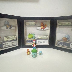 Pokemon Shadowbox Framed Diorama Framed Red Blue Firered - Etsy