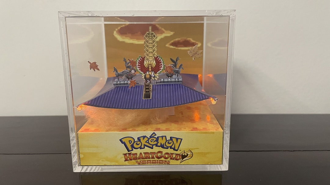 Completed Pokemon V20 V21 Ho-oh Heartgold LED 3D Diorama Cube - Etsy