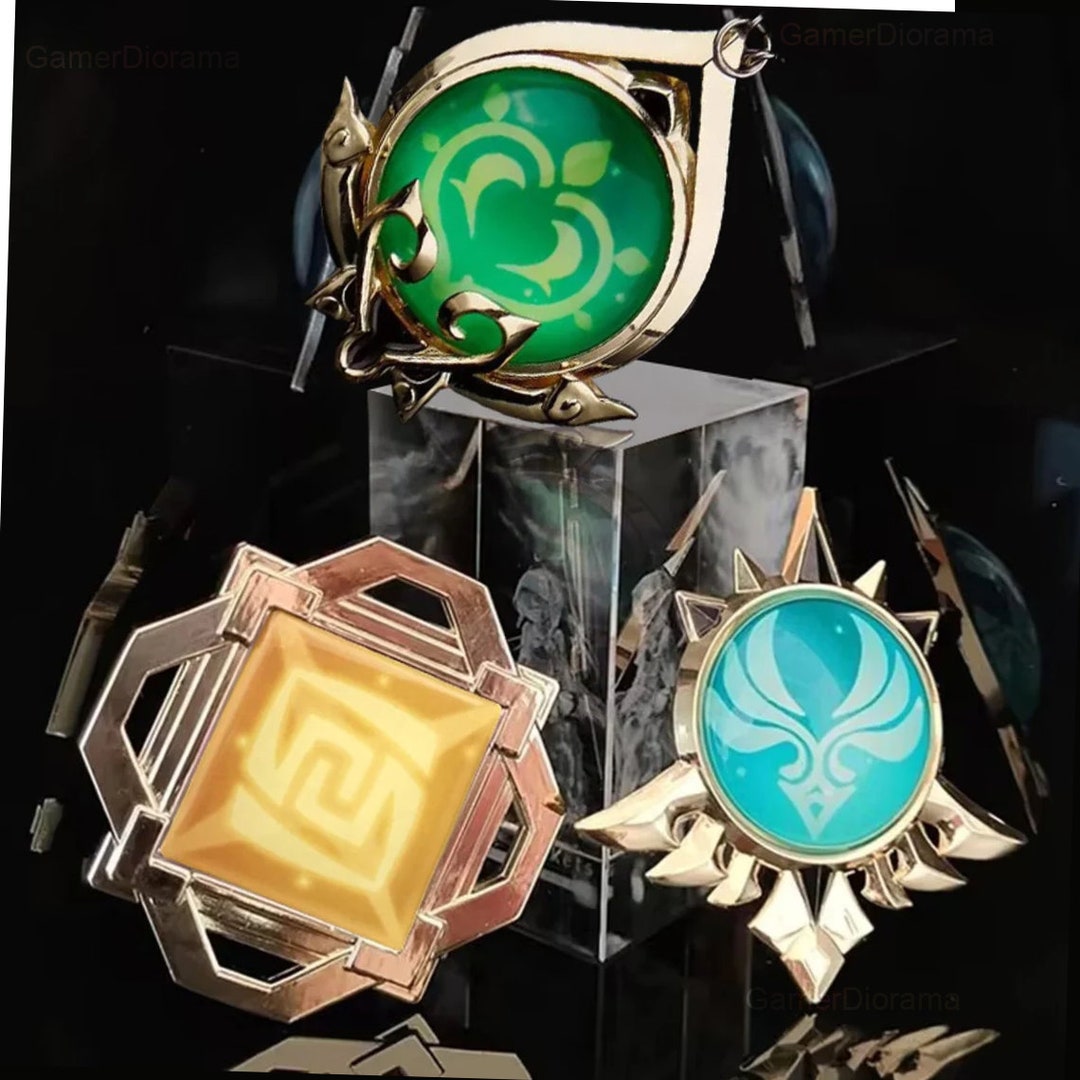 Buy High-quality Genshin Impact Visions With Metal Keychain, Glass ...