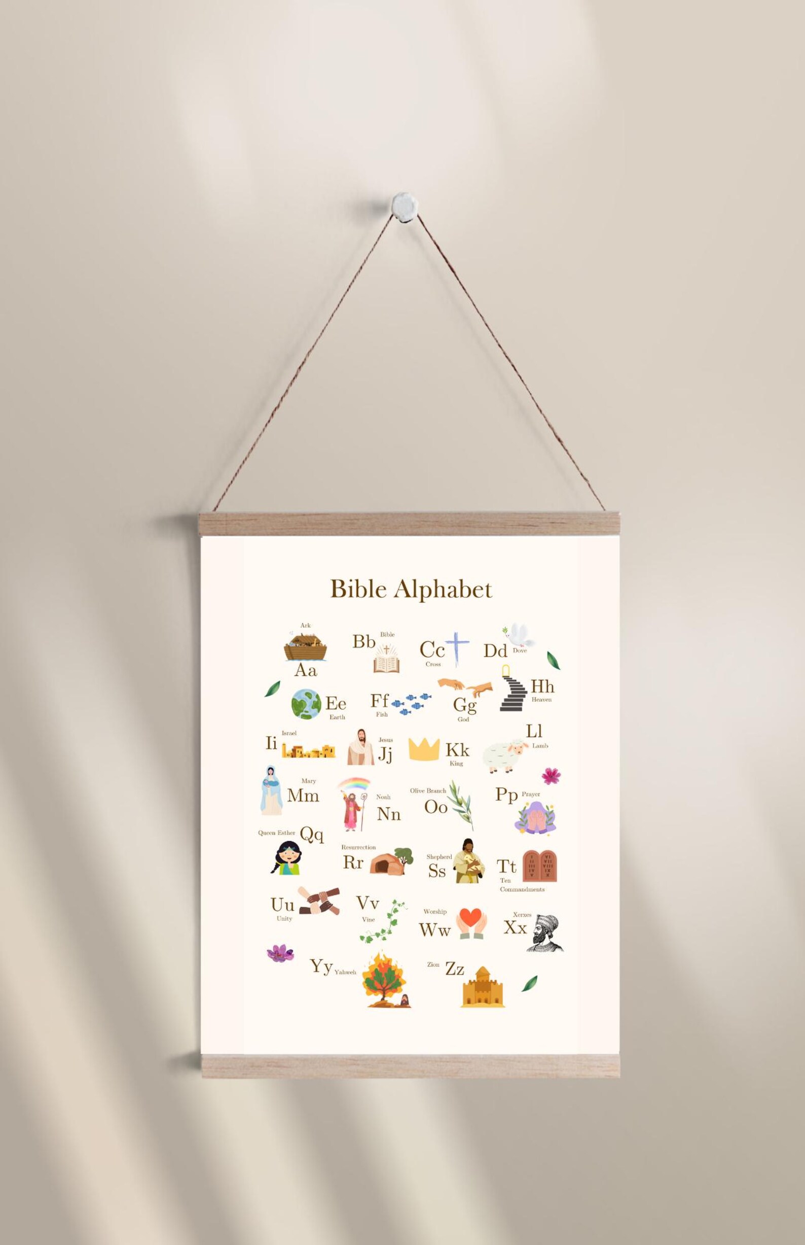 Bible Alphabet Poster | Homeschool | Christian | Preschool | Digital ...