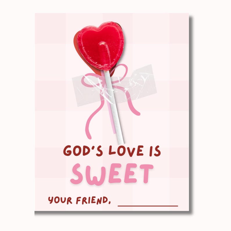 Christian Lollipop Valentine Cards for Kids Printable | Sweet Faith ...