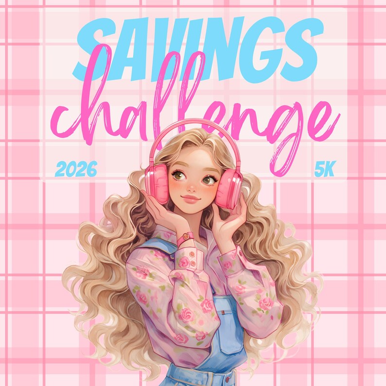 2026 5K Savings Challenge | Teen Girly Pop | A6 Budget Planner | Pastel ...