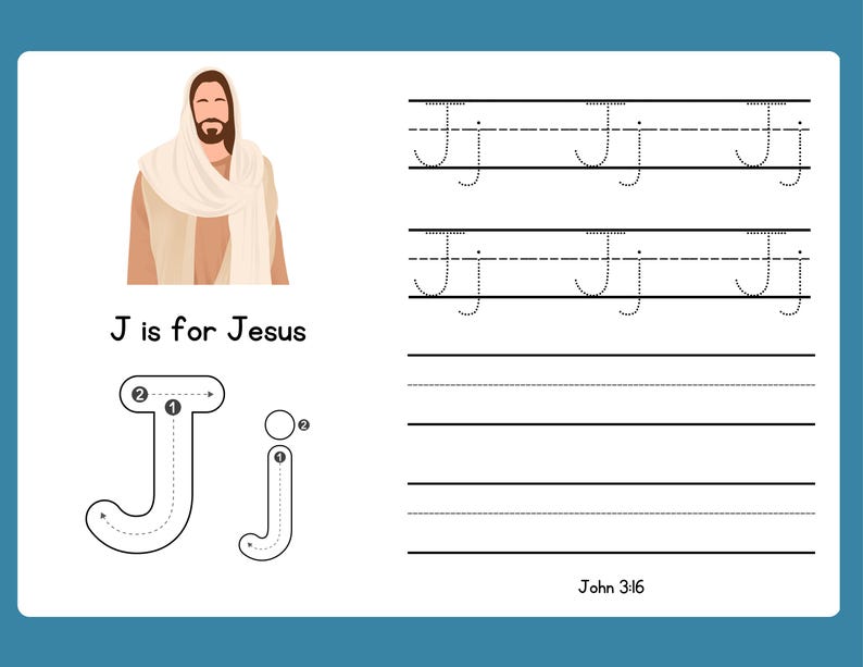 Bible Alphabet Letter Tracing Printable | Preschool | Kindergarten ...