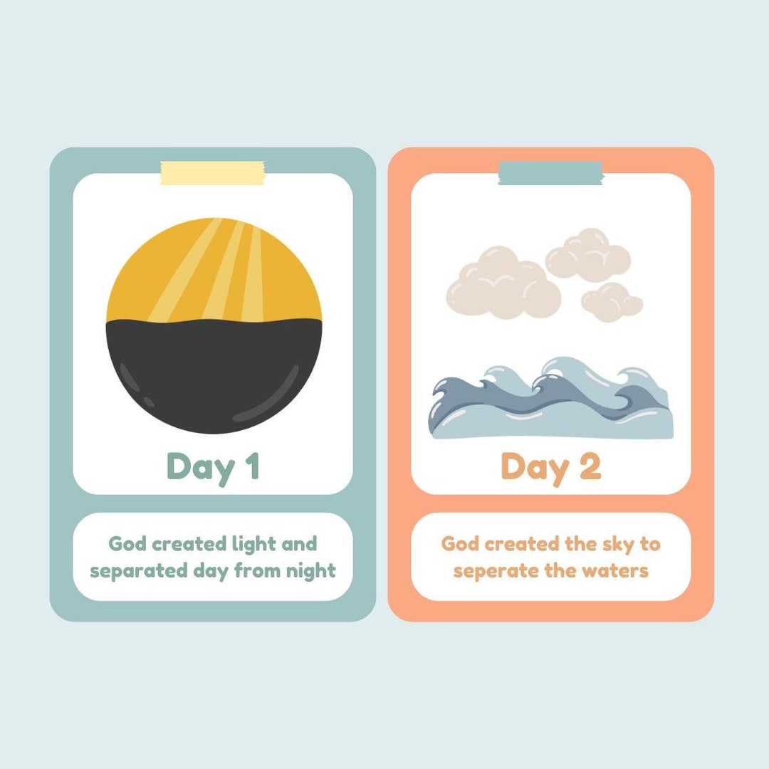 Days of Creation Flash Cards | Christian | Kids | Digital | Homeschool ...