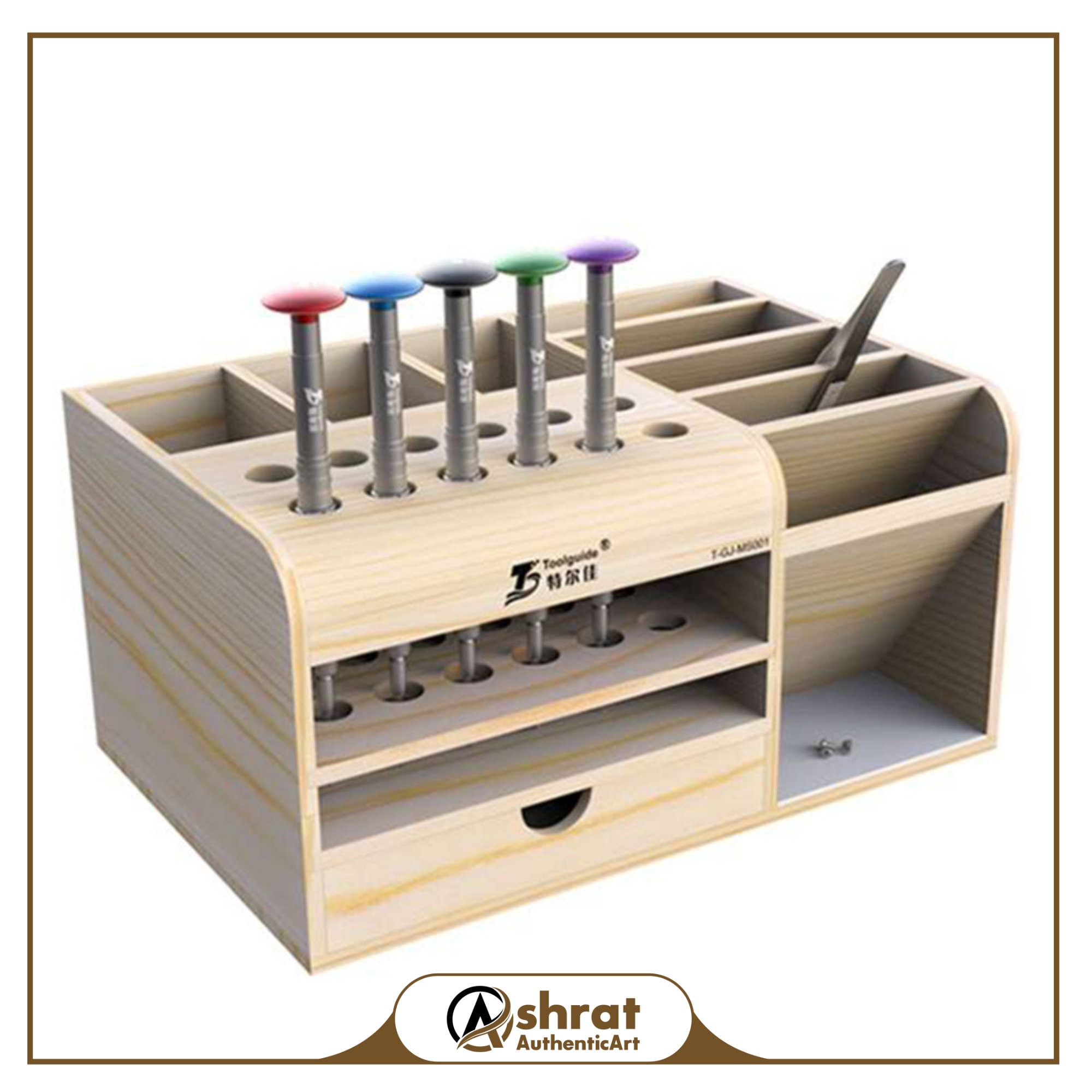 Portable Wooden Tool Storage Box-screwdriver,tweezers,and Mobile Phone ...