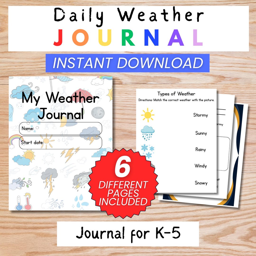 Daily Weather Journal - Etsy Australia