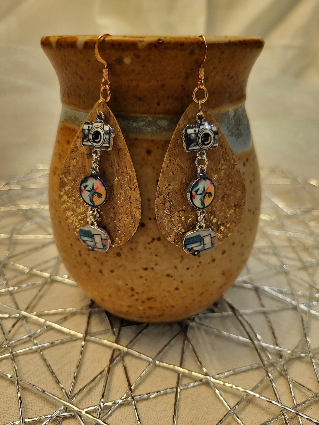 Adventure/ Tear Drop Background Earrings - Etsy