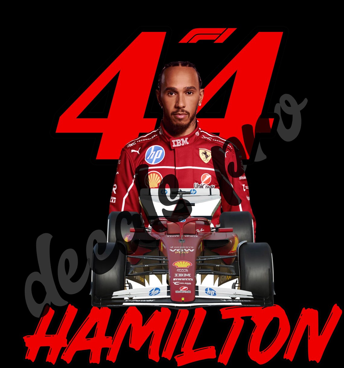 44 Lewis Hamilton PNG Ferrari Formula 1 Design High Quality F1 Graphic ...