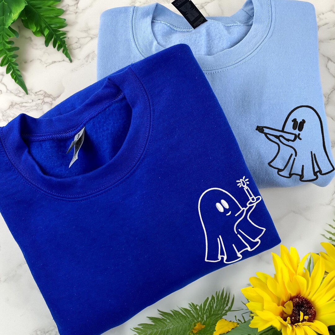 Need a Light Stoner Ghosts Embroidered Sweatshirt, Ghost Sweatshirt ...