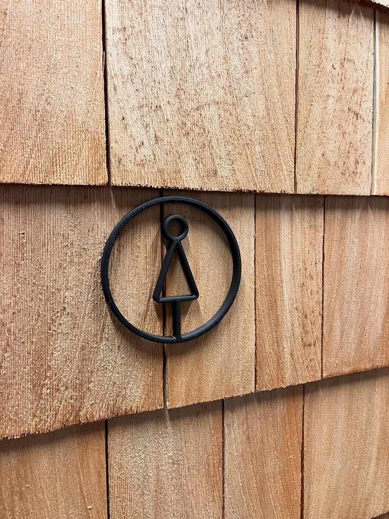 3D Printed Bathroom Sign Unisex/male/female, Round 14cm Diameter, PLA ...