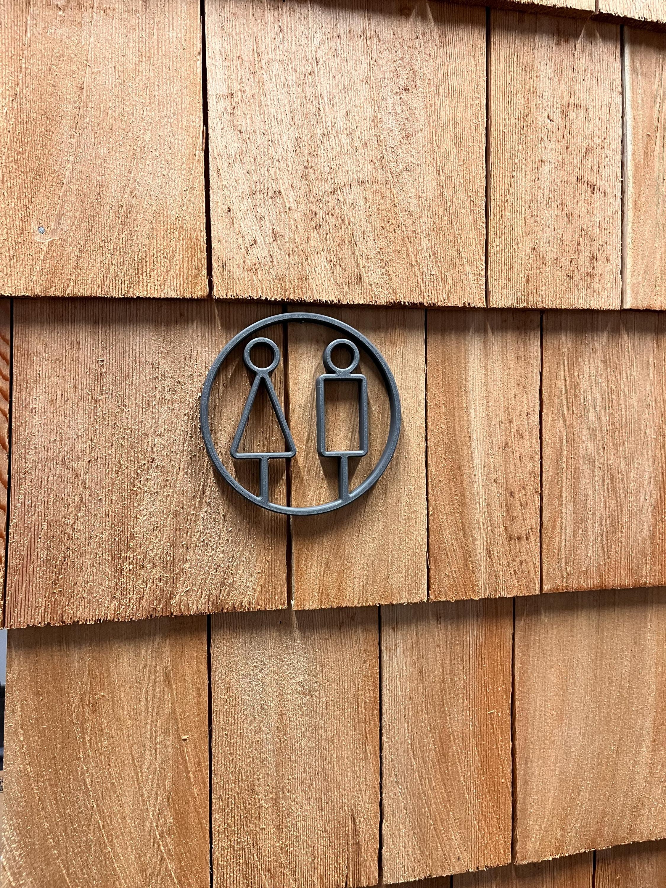 3D Printed Bathroom Sign Unisex/male/female, Round 14cm Diameter, PLA ...