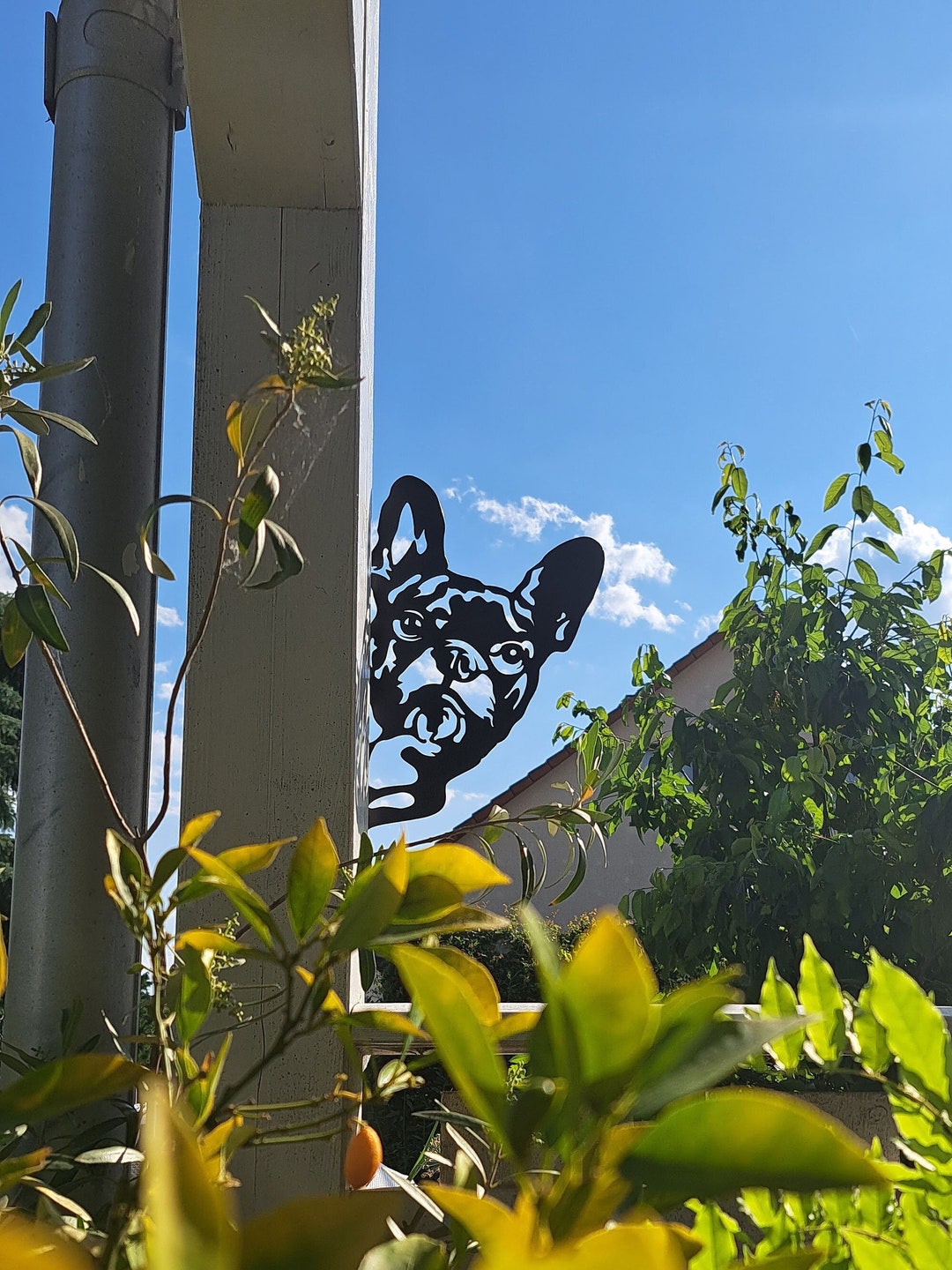 Weatherproof Metal Frenchie Decorative French Bulldog for Your Garden ...