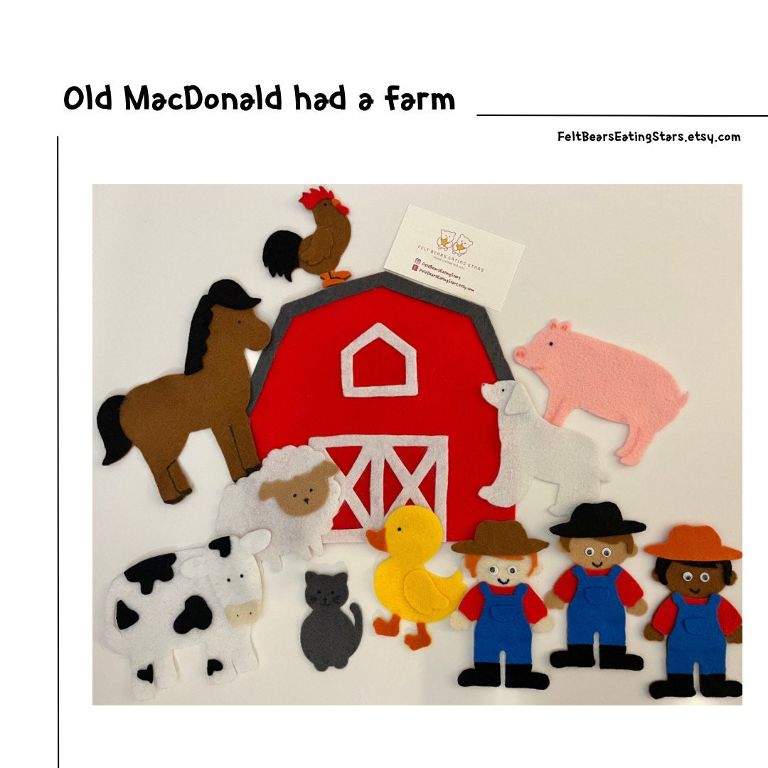 Old Macdonald Had a Farm//feltstory, Flannel Board, Felt Set, Circle ...