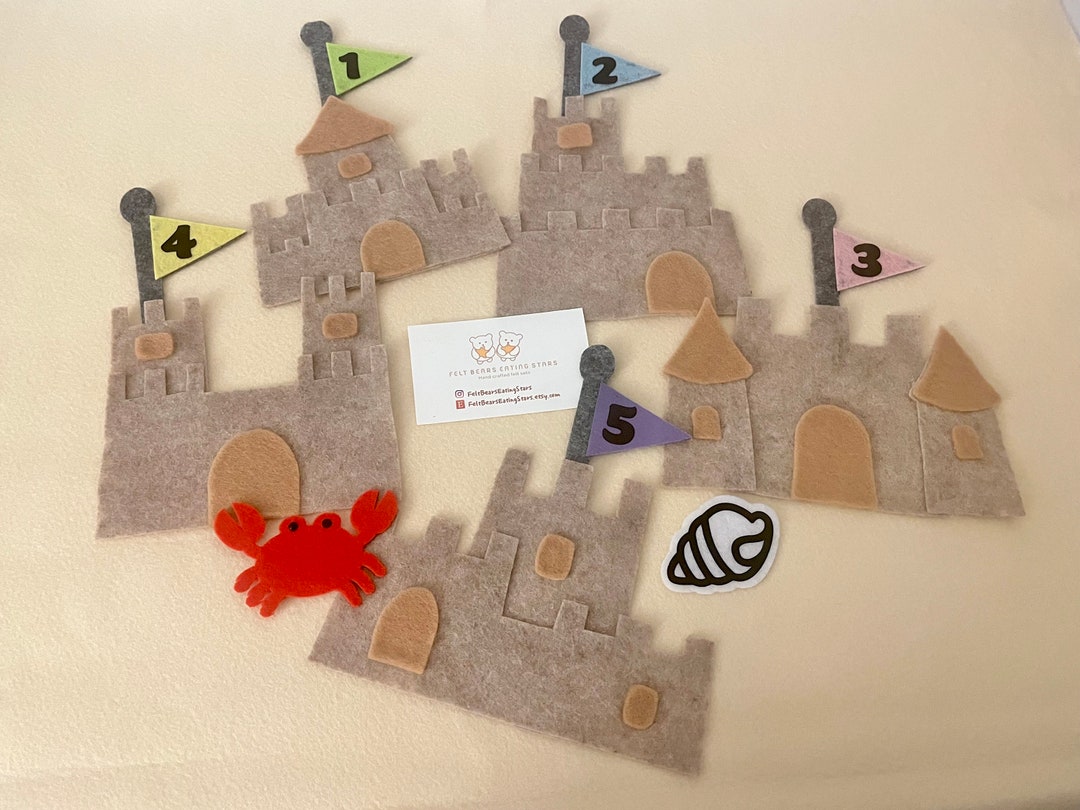 5 Sandcastles hide and Seek Game Hermit Crab / Crab Seashell //felt ...