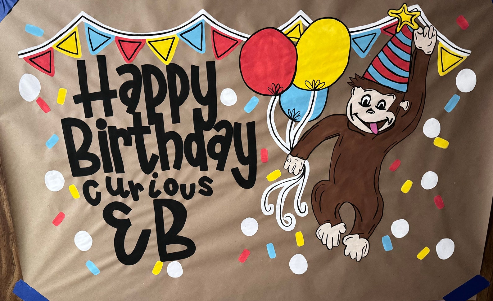 Curious George Birthday Banner - Etsy