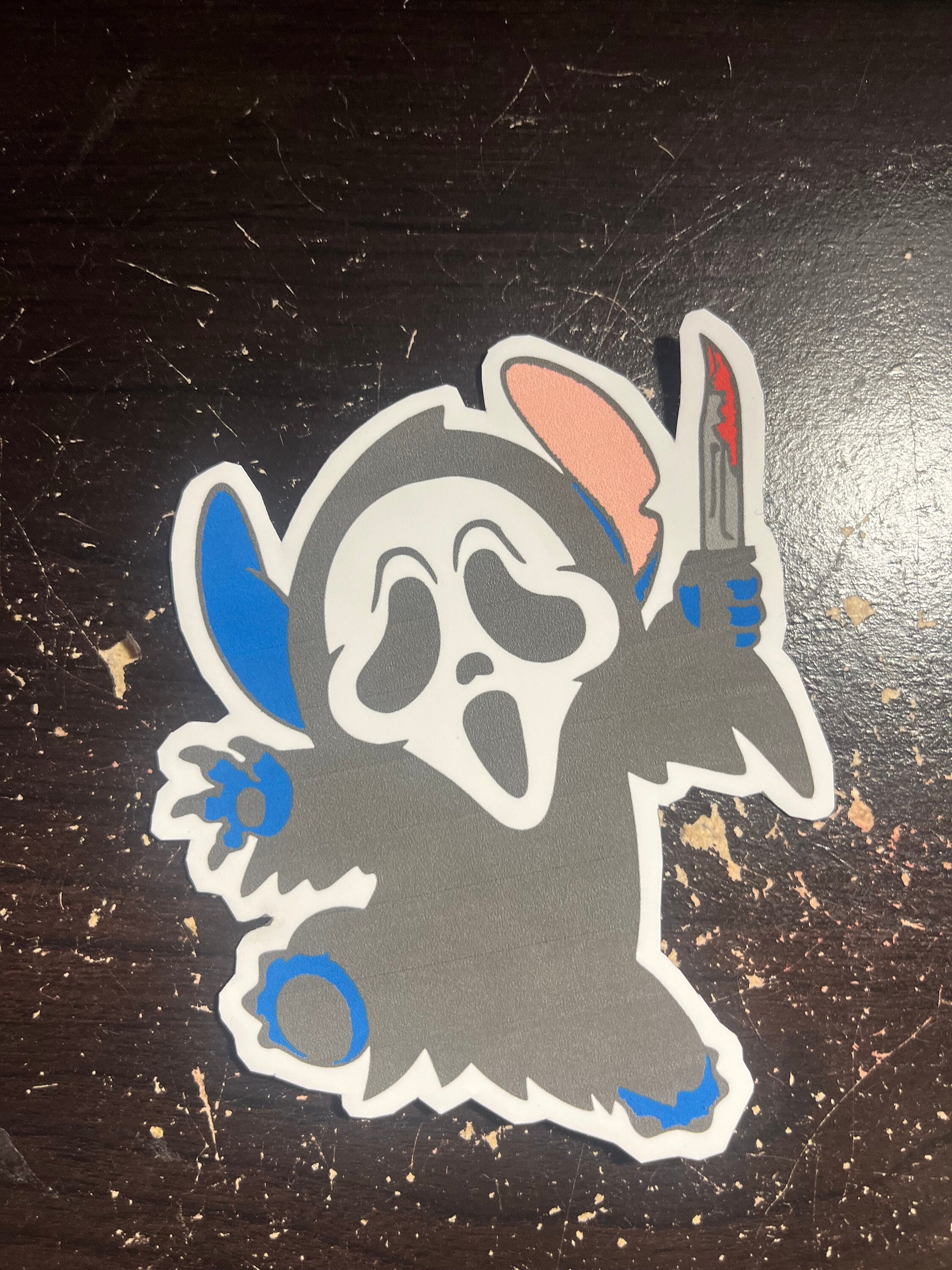 Stitch Ghostface Sticker - Etsy
