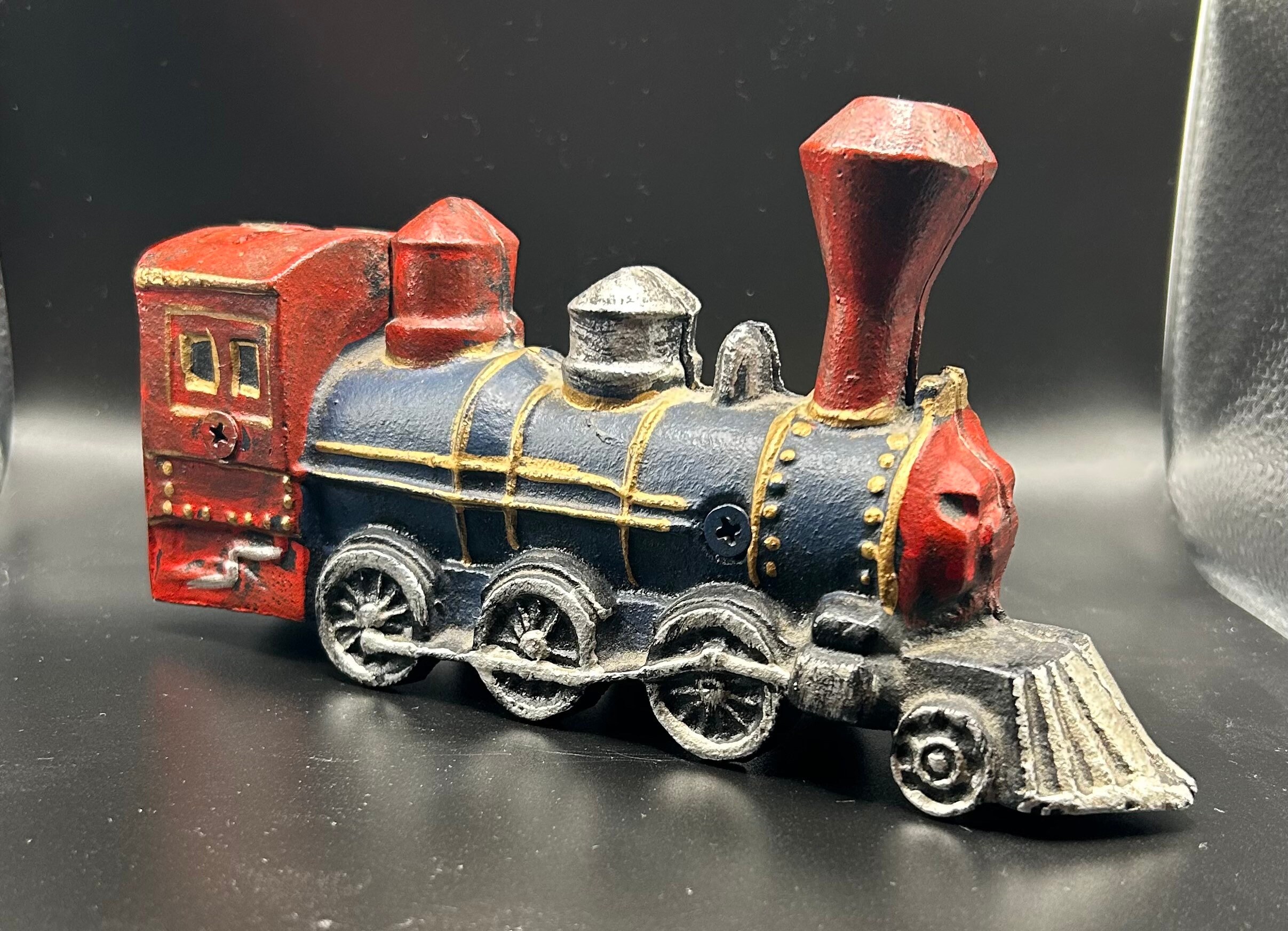 Vintage Train Coin Bank Cast Iron Good Condition Railroad - Etsy