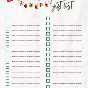 Christmas Check List Printable - Etsy