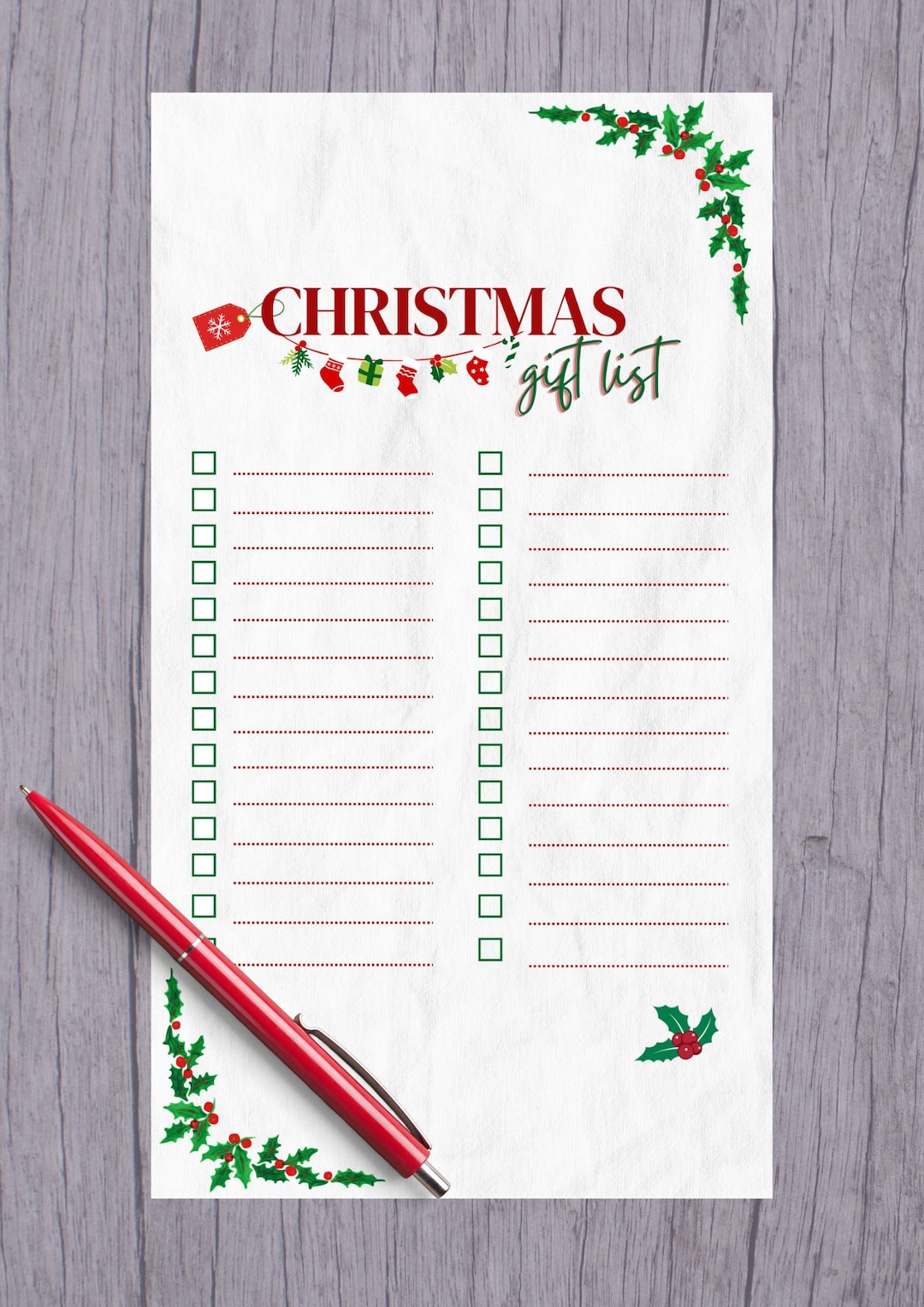Christmas Check List Printable - Etsy