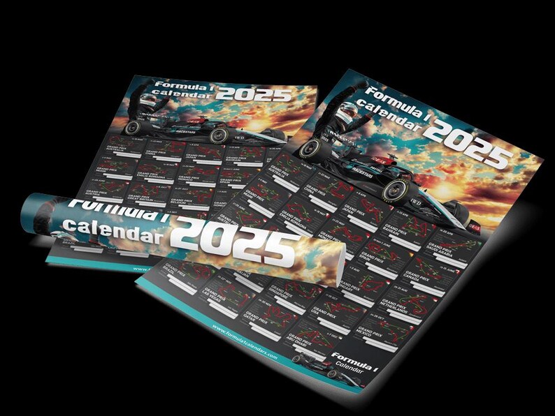 2025 ENGLISH Formula 1 Calendar 5070 Poster UNIVERSAL Green - Etsy