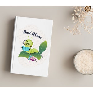 Book Worm Digital Graphic Art - Worm Reading With Glasses on Leaves ...