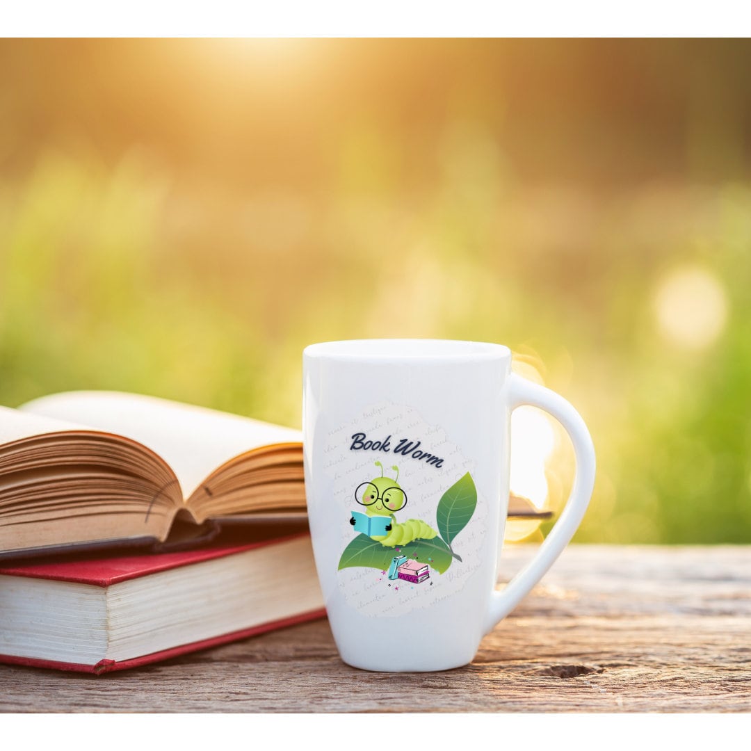 Book Worm Digital Graphic Art - Worm Reading With Glasses on Leaves ...