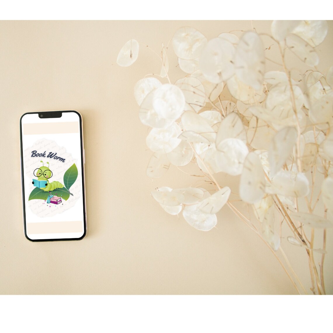 Book Worm Digital Graphic Art - Worm Reading With Glasses on Leaves ...