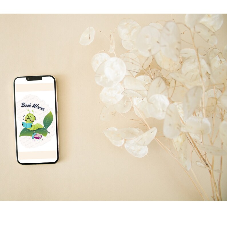 Book Worm Digital Graphic Art - Worm Reading With Glasses on Leaves ...