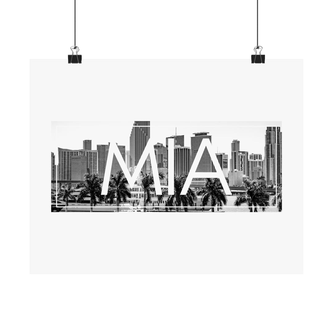MIA Airport Code Poster Miami Travel Art Aviation Wall Decor for ...