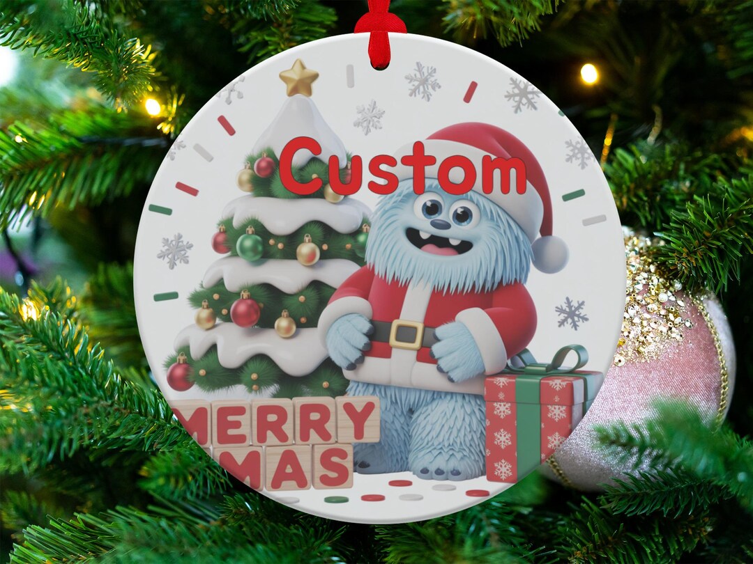Custom Yeti Ornament, Santa Costume, Christmas Tree, Holiday Decor ...