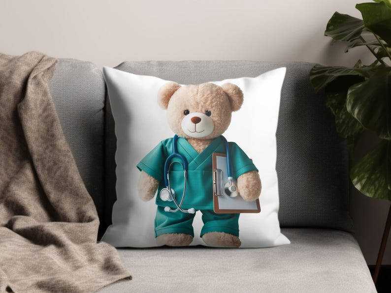 Doctor Teddy Bear Digital, Cute Medical Art PNG, JPEG, PDF Files, Bear ...