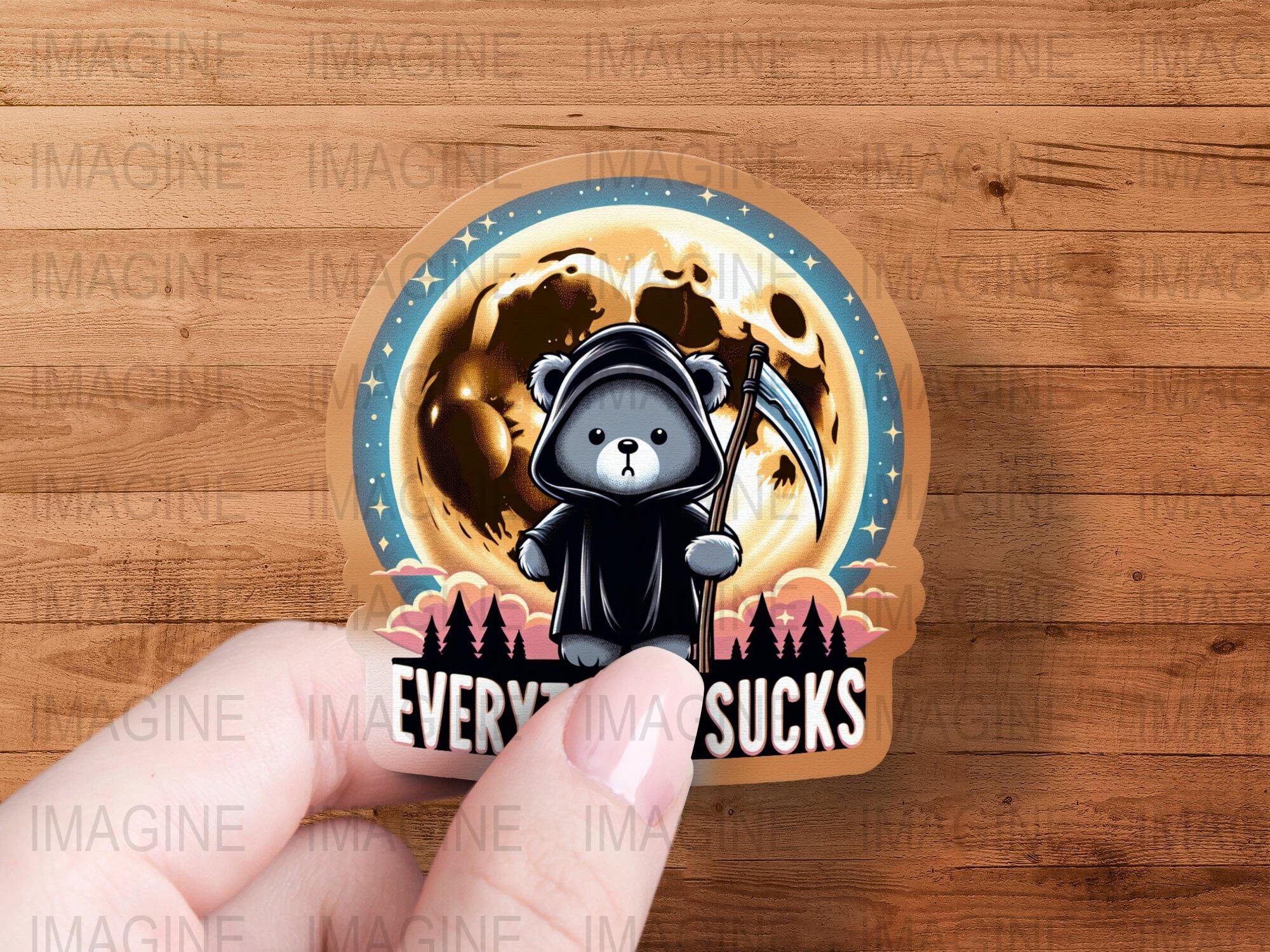 Cute Grim Reaper Bear Art Print, Funny Bear in a Grim Reaper Costume ...