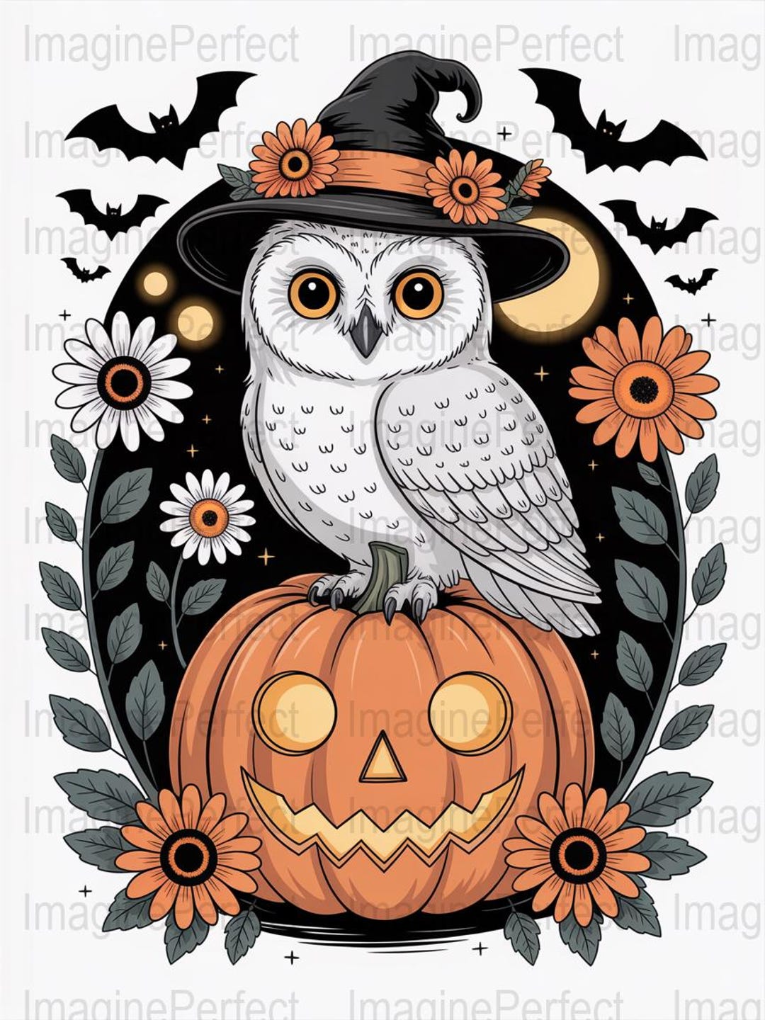 Halloween Owl Witch Hat Art: Spooky Fall Decor (PNG JPG PDF) - Etsy