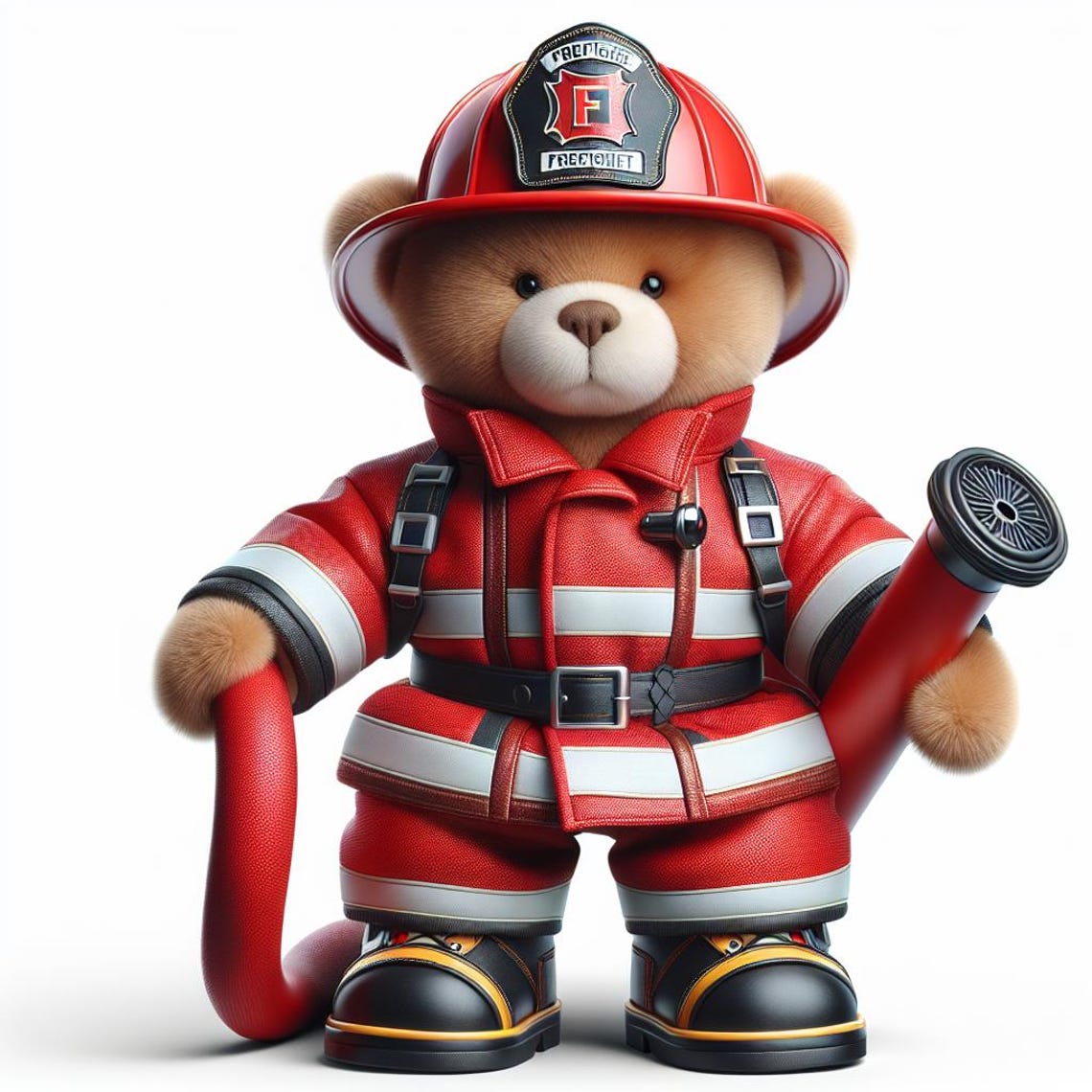 Firefighter Teddy Bear Digital Art, PNG JPEG PDF, Cute Rescue Bear ...
