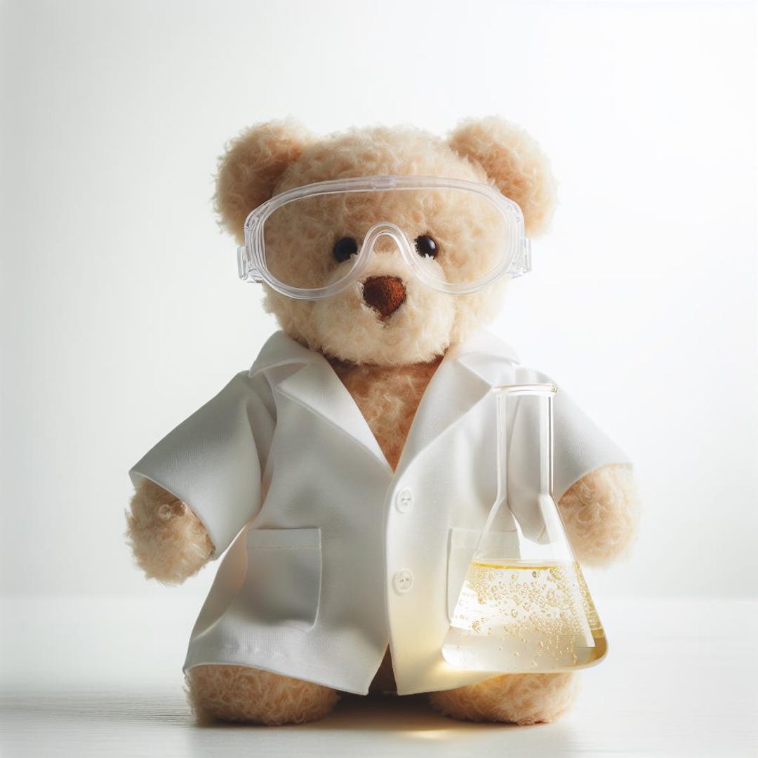 Scientist Teddy Bear Clipart: Lab Coat, Goggles (PNG, JPEC, PDF Digital ...