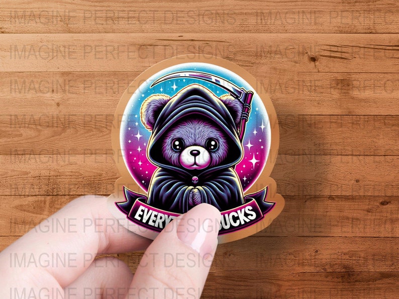 Cute Grim Reaper Bear Digital Art, Everything Sucks Design, Adorable ...