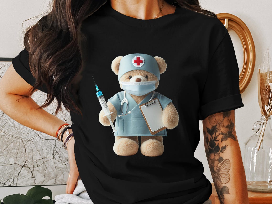 Nurse Teddy Bear Art: Medical Nursery Decor (PNG, JPEC, PDF Files) - Etsy