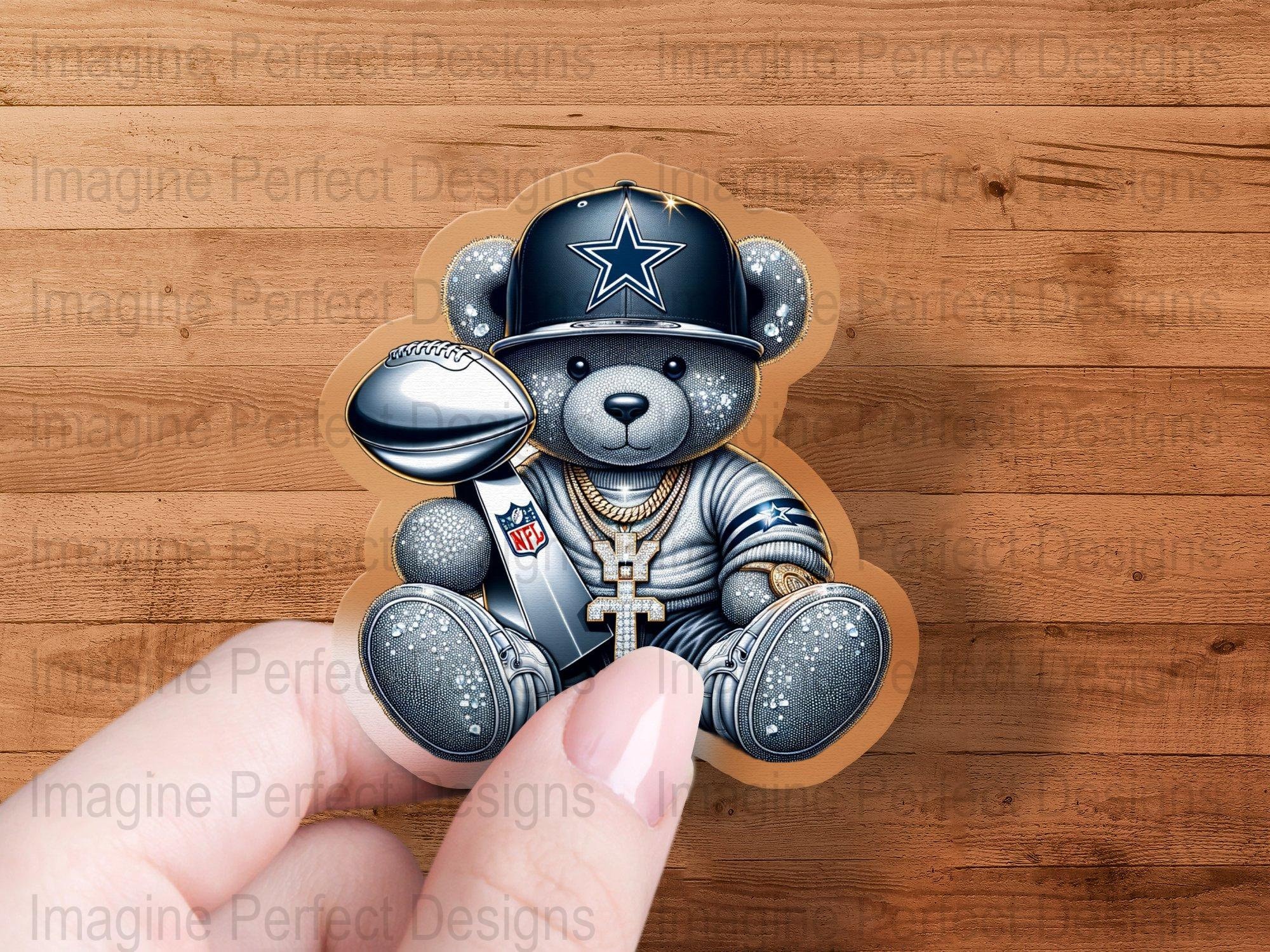 Cowboys Teddy Bear Art: Football Mascot, Kids Room Decor (PNG, JPEG ...