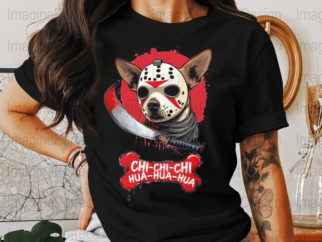 Halloween Chihuahua Jason Mask , Halloween Dog Print, Dog Lover Gift ...