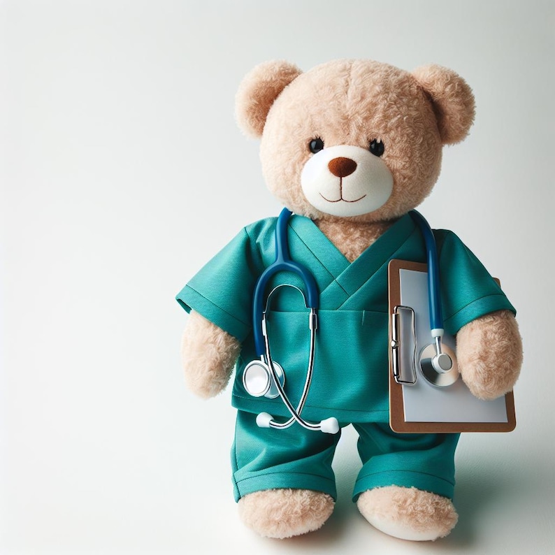 Doctor Teddy Bear Digital, Cute Medical Art PNG, JPEG, PDF Files, Bear ...