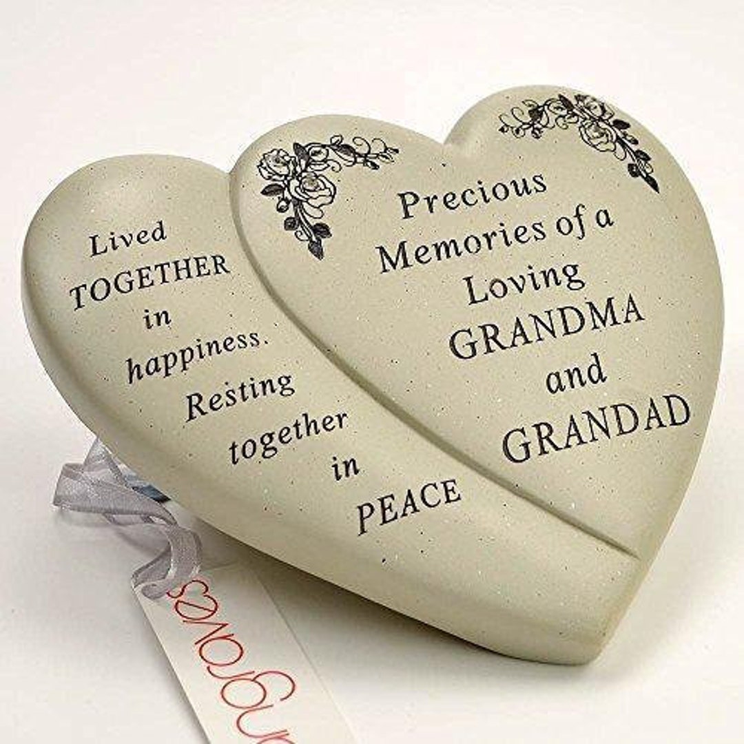 Grandma & Grandad Memorial Plaque in Heart Shape With - Etsy