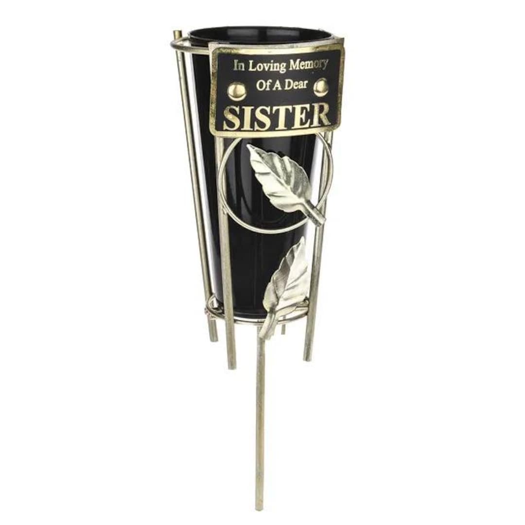 In Loving Memory Grave Pots Grave Vase With Metal Spike Memorial ...