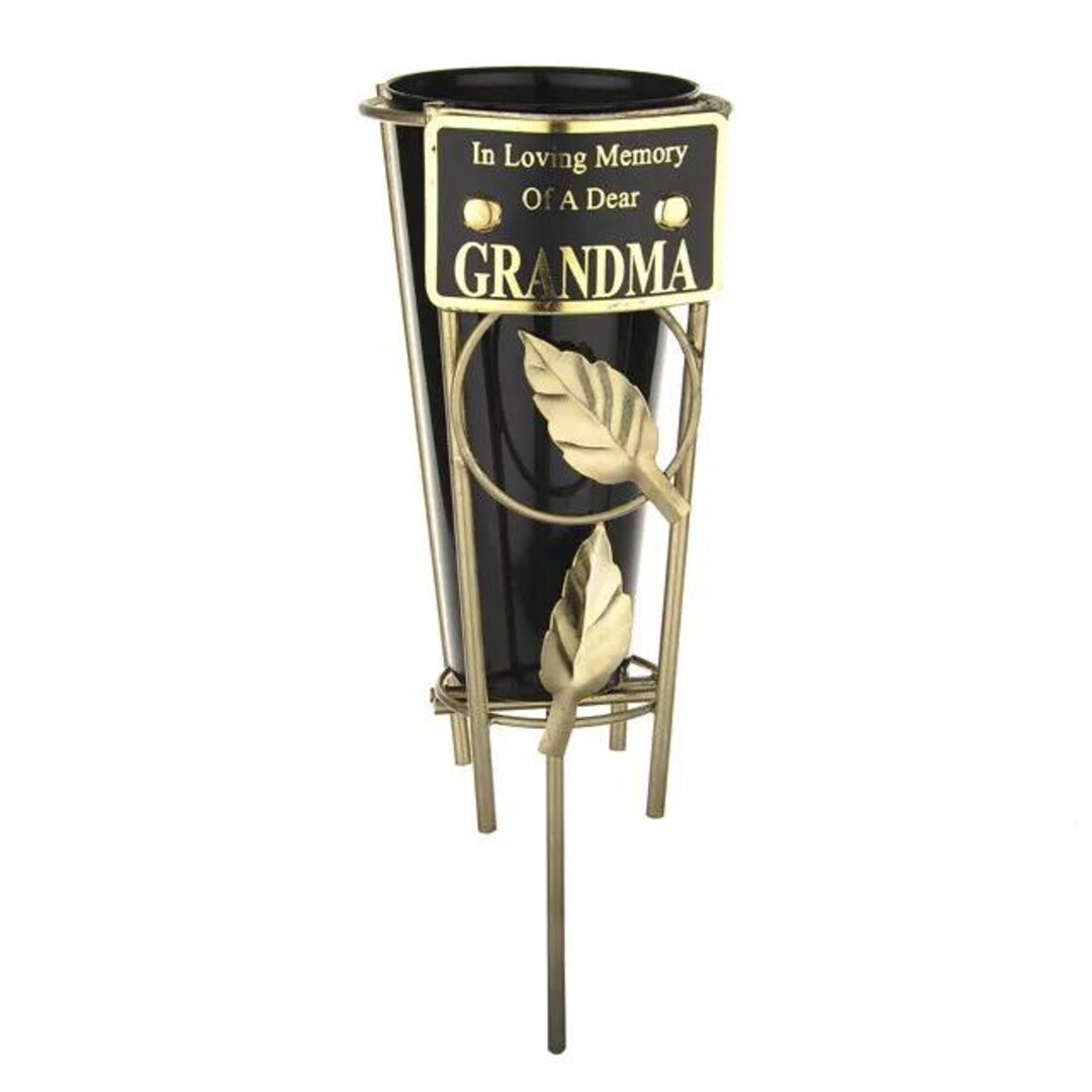 In Loving Memory Grave Pots Grave Vase With Metal Spike Memorial ...
