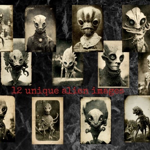 Classified Alien Footage - 20 UFO and Alien Vintage Junk Journal Image ...