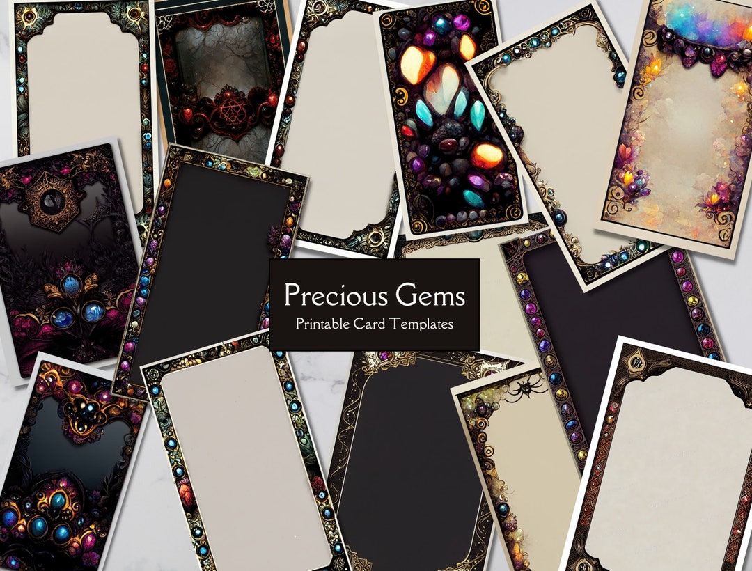 Precious Gems Printable Journaling Card Frame Template Bundle 14 Card ...